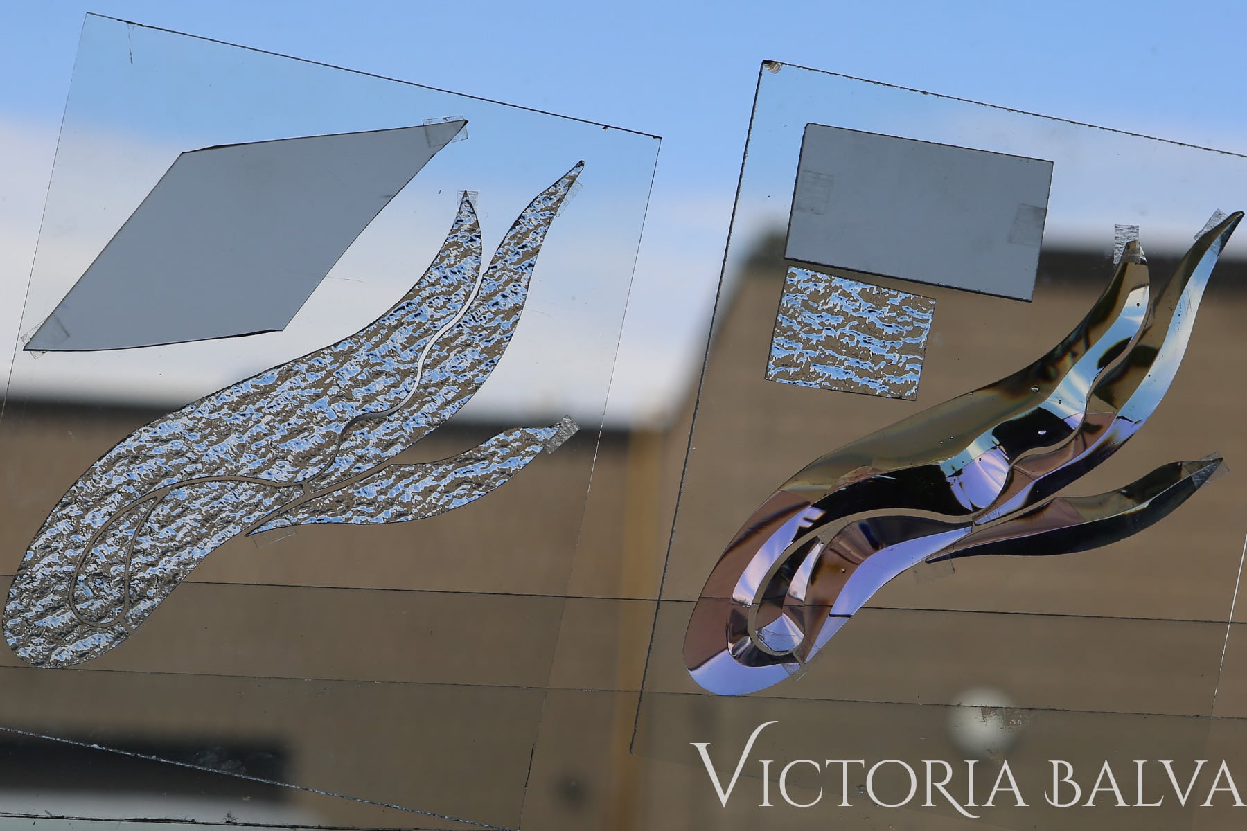 Laminated: dichroic hand beveled art glass, kiln-formed glass samples ...