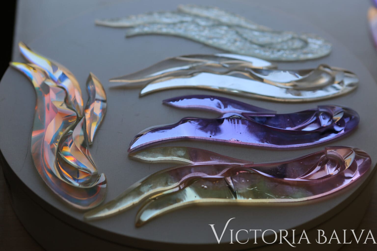 Laminated: Dichroic Hand Beveled Art Glass, Kiln-formed Glass Samples ...