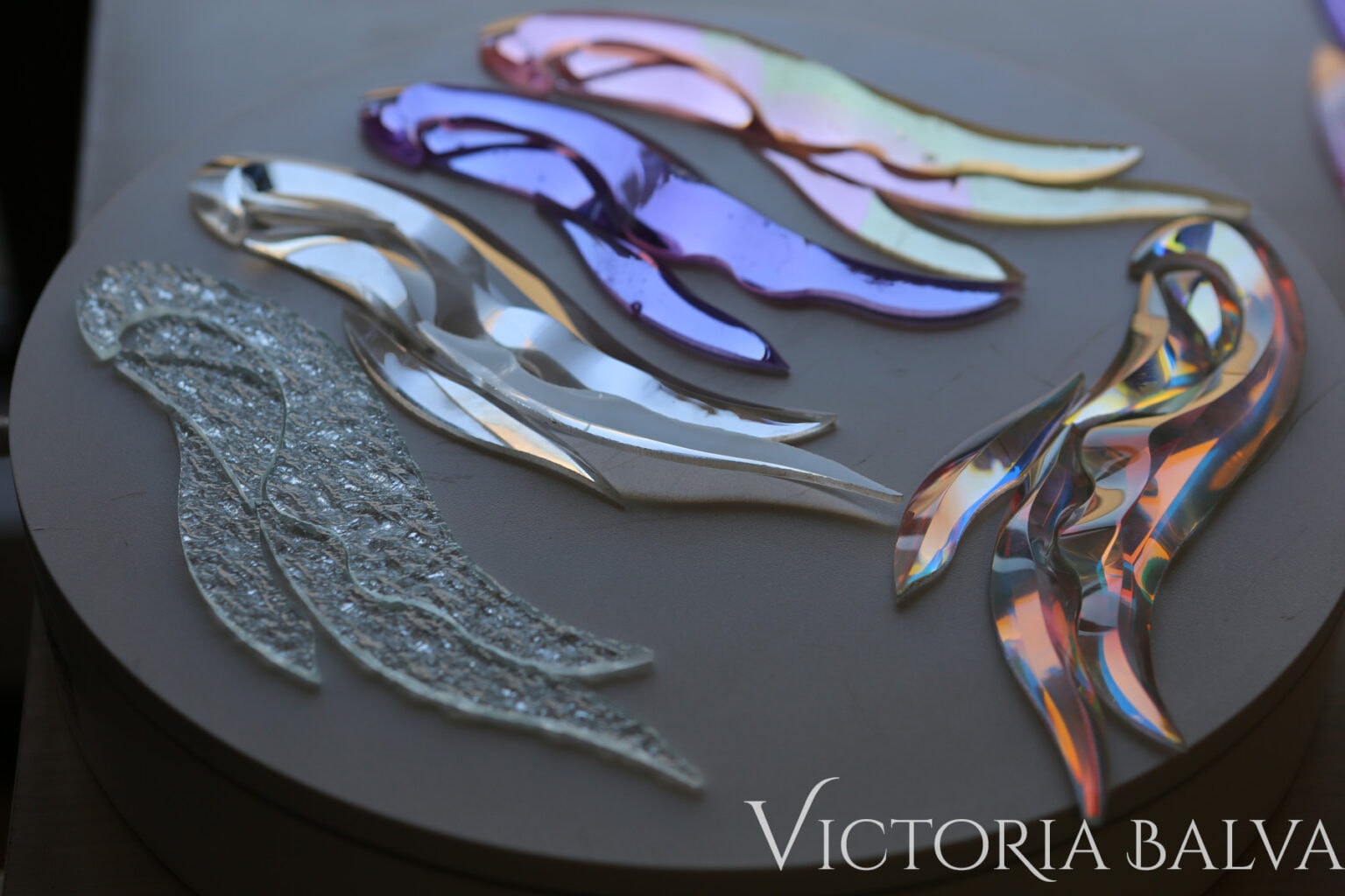 Laminated: Dichroic Hand Beveled Art Glass, Kiln-formed Glass Samples ...