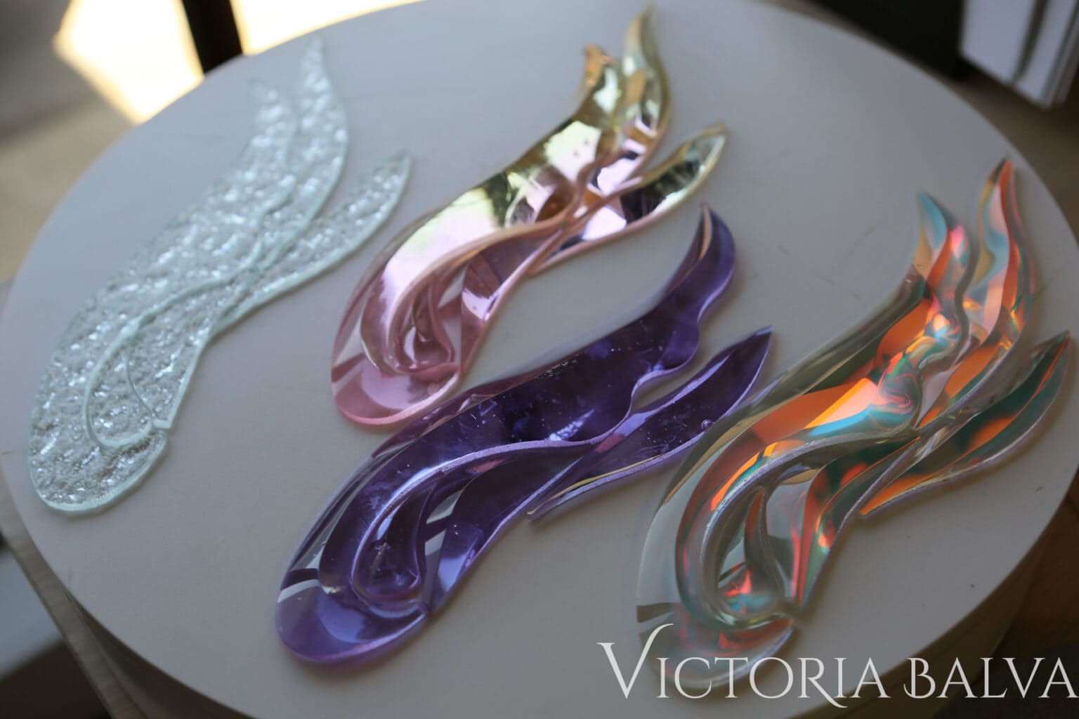 Laminated: Dichroic Hand Beveled Art Glass, Kiln-formed Glass Samples ...