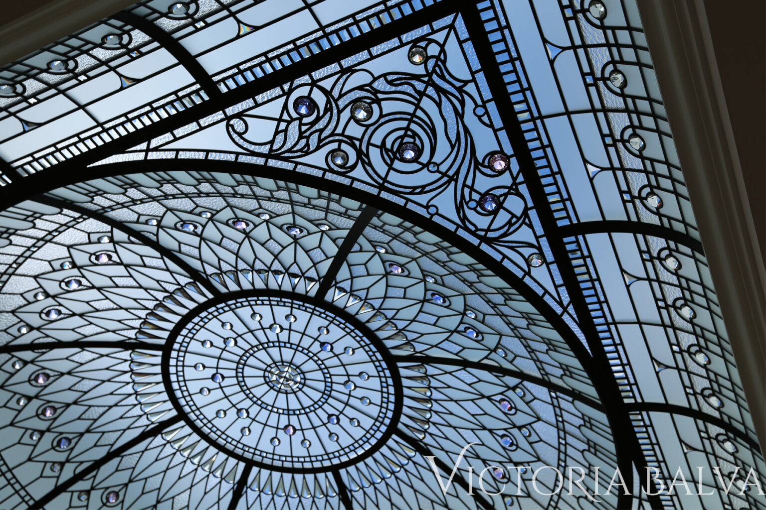 Gorgeous stained and leaded glass dome roof skylight Wayzata – Victoria ...