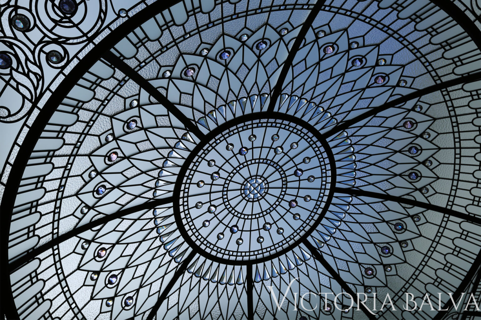 Gorgeous stained and leaded glass dome roof skylight Wayzata – Victoria ...