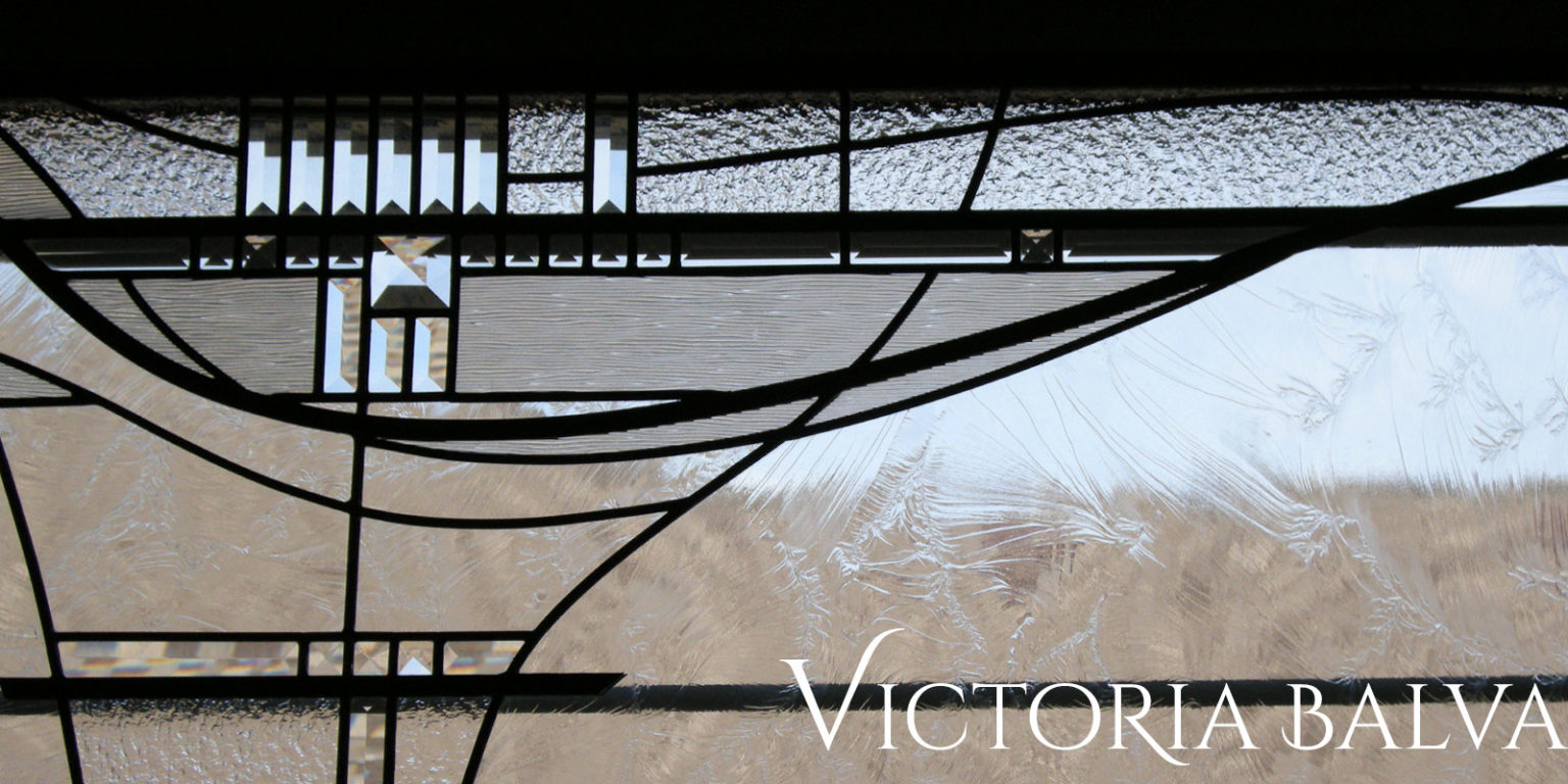 2 Modern art abstract leaded glass windows, Geometric Art of Random ...
