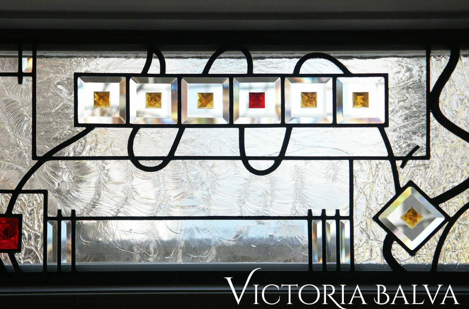 Abstract modern stained glass art The Geometry of Stars – Victoria Balva