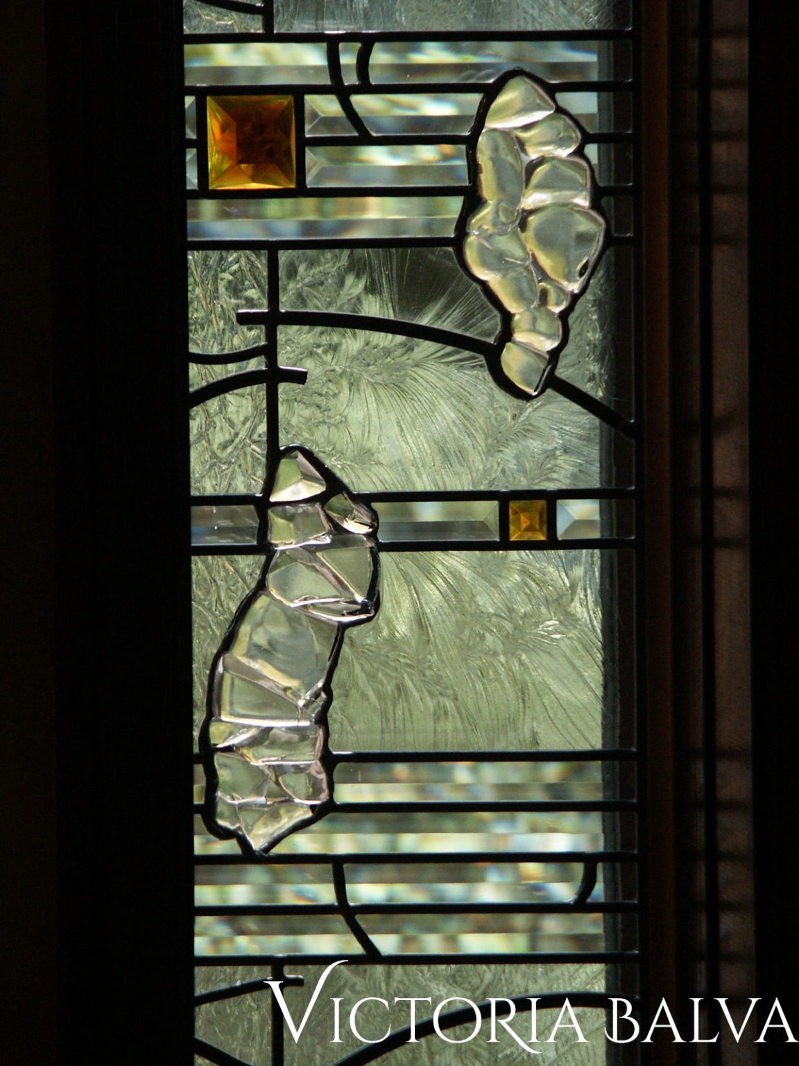 2 abstract modern stained glass windows Aigul – Victoria Balva