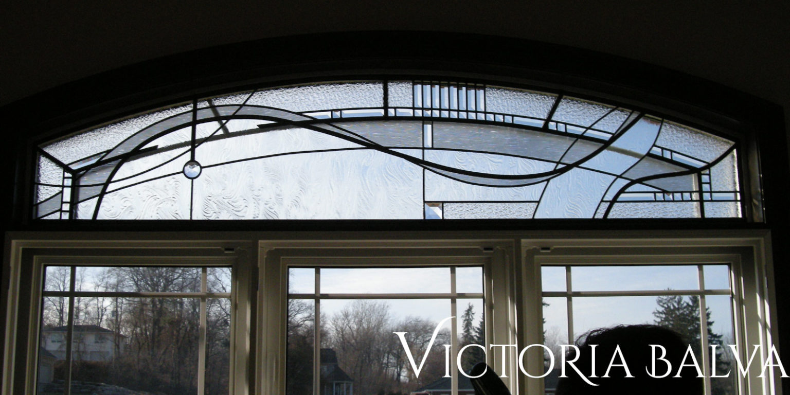 2 Modern art abstract leaded glass windows, Geometric Art of Random ...