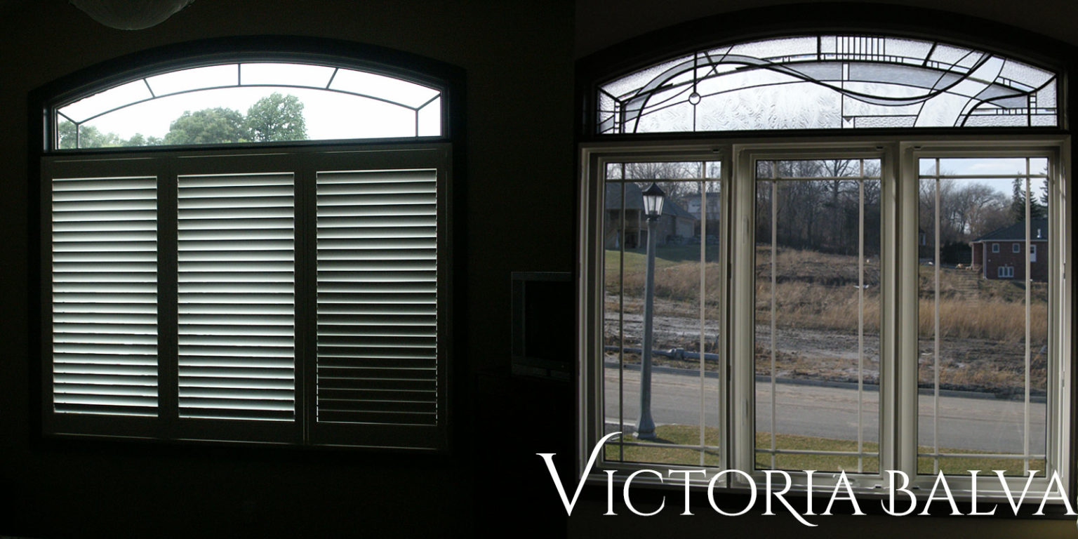 2 Modern art abstract leaded glass windows, Geometric Art of Random ...