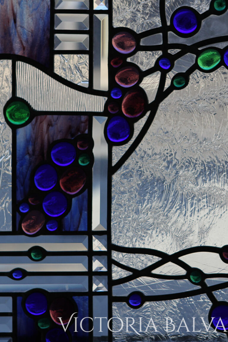 Contemporary Abstract Art Glass Panel Blue Splash | Victoria Balva