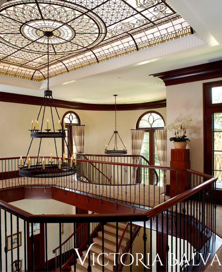 Large Vaulted Stained And Leaded Glass Lay Light Skylight Scarsdale ...